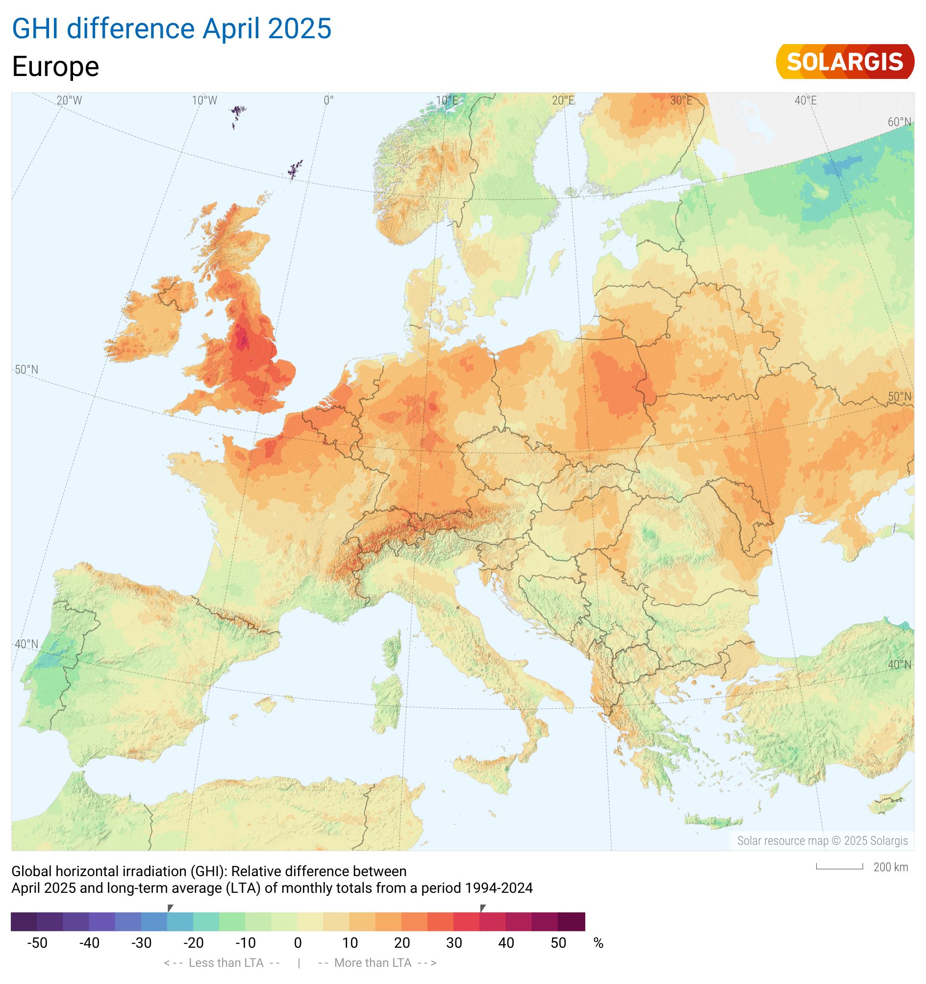 Spring 2025 solar irradiation surges across Europe - Solargis analysis ...