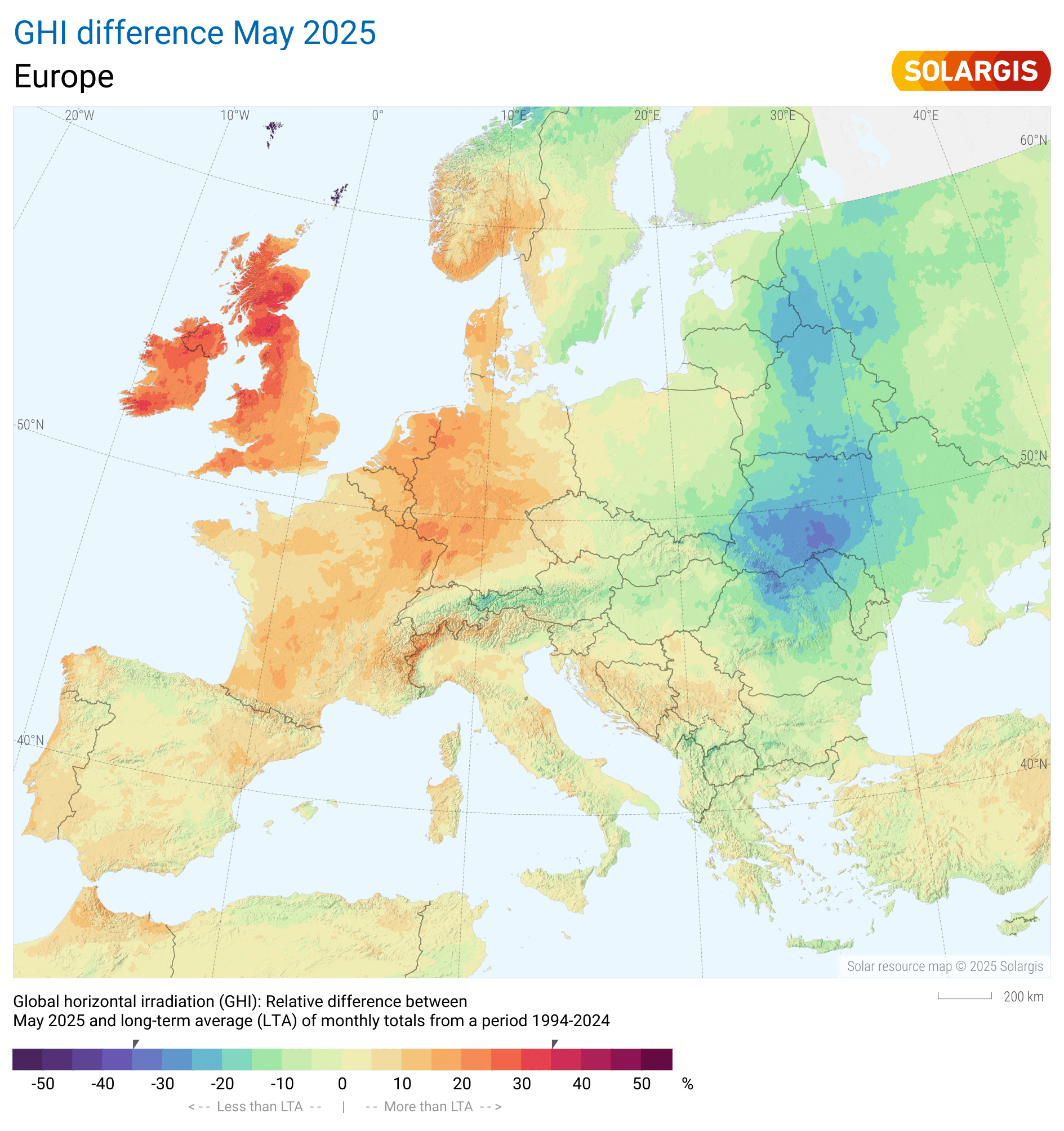 Spring 2025 solar irradiation surges across Europe - Solargis analysis ...